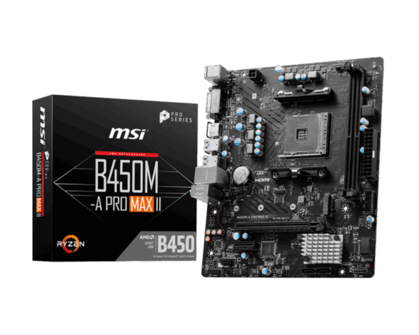 MSI B450M-A PRO MAX II AMD Ryzen AM4 Motherboard - While Geek