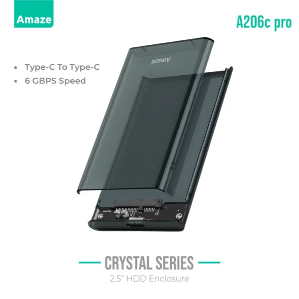 PHANTOM SERIES TRANSPARENT 2.5″ HDD ENCLOSURE C TO C- 6GBPS | A206c Pro ...